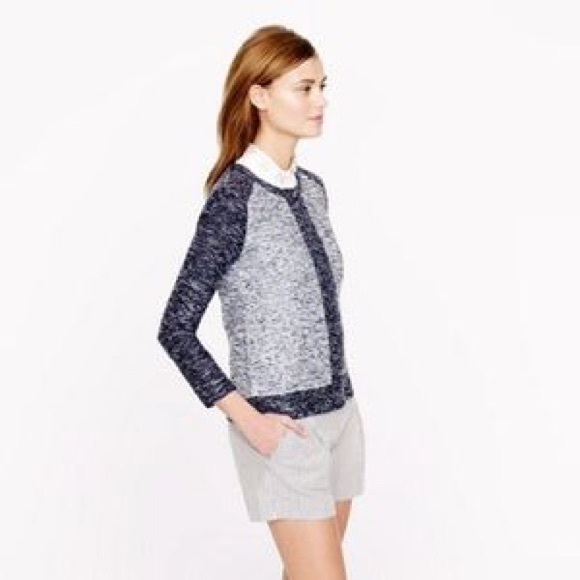 J. Crew | Jackets & Coats | J Crew Boucl Jacket In Indigo Colorblock ...